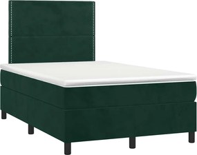 Box spring postel s matrací tmavě zelená 120 x 200 cm samet 3142956