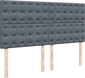 Box spring postel s matrací tmavě šedá 200x200 cm samet 3292443