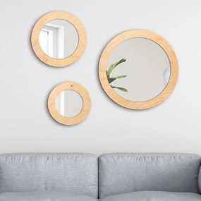 Zrcadlo Balde Trio Wood Rozměr: ø 35, 45, 65 cm