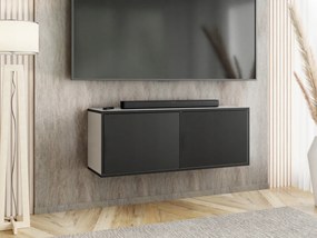 TV skříňka EDI 2 bílý + černý uzavřená TV skříňka s policí