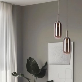 Antracitové LED závěsné svítidlo se skleněným stínidlem ø 13 cm Fiuggi – Candellux Lighting