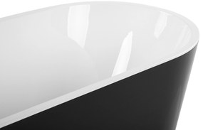 Volně stojící vana černo bílá 160 x 80 cm HAVANA Beliani