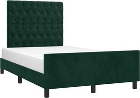 Rám postele bez matrace tmavě zelená 120 x 200 cm samet 3125931