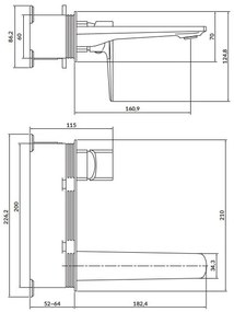 Cersanit S951-386-Umyvadlová baterie pro podomítkovou instalaci LARGA lesk.chrom