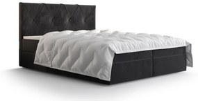 Manželská postel Boxspring 140 cm Athena Comfort (černá) (s matrací a úložným prostorem). 1055747