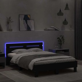 Rám postele s čelem a LED osvětlením černý 120 x 200 cm 3207554