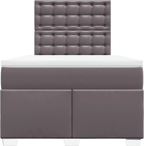 Box spring postel s matrací šedá 120x190 cm umělá kůže 3293014