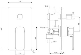 Podomítková sprchová baterie v leskle stříbrné barvě (2 výstupy) Spy – Sapho