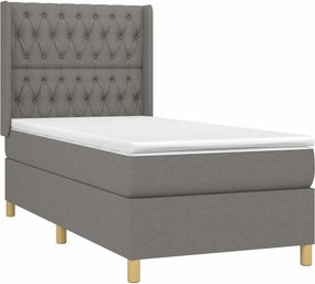 Box spring postel s matrací tmavě šedá 100 x 200 cm textil 3132210