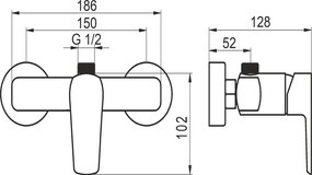 Novaservis Metalia 58 - Sprchová baterie, chrom 58062/1,0