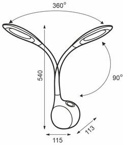LED RGB Stmívatelná dotyková stolní lampa EMILY LED/7W/230V