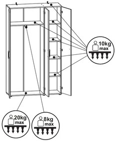 Víceúčelová skříň Nitro, dub sonoma