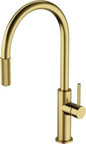OMNIRES Switch - Dřezová baterie s výsuvnou koncovkou a filtrační funkcí, kartáčovaná mosaz SW9059BSB