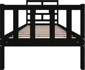 Rám postele černý masivní borovice 75 x 190 cm malé jednolůžko 3101312