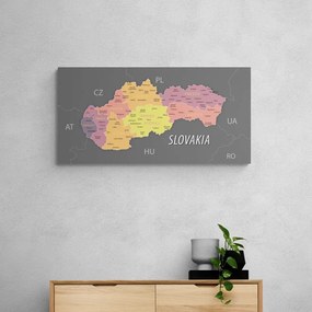 Obraz pastelová mapa Slovenska