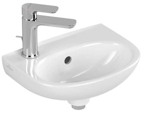 Villeroy & Boch O.novo - Umývátko 36x28 cm, s přepadem, otvor pro baterii, CeramicPlus, alpská bílá 43403LR1