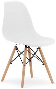 Set tří jídelních židlí OSAKA bílé (hnědé nohy) (3ks)