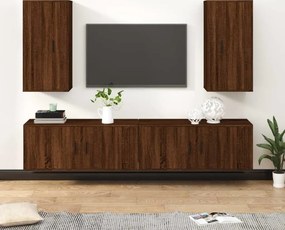 vidaXL 4dílný set TV skříněk kompozitní dřevo [3188695] Barva: hnědý dub