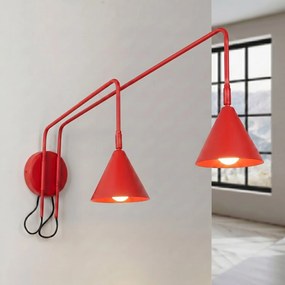 Sollux Lighting Nástěnné svítidlo NOX 2 červené s vypínačem