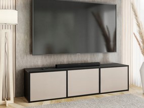 TV skříňka EDI 3 černý + kašmír uzavřená TV skříňka s policí