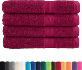 Prémiové saunové osušky SOLUND 4 ks bordó 80x200 cm 600 g/m² 137219