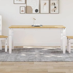 Jídelní stůl Corona bílý 160 x 80 x 75 cm masivní borové dřevo