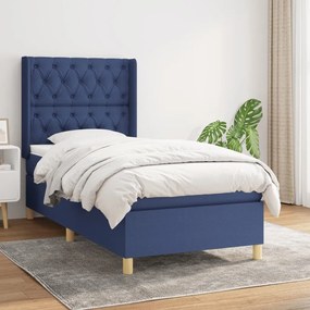 vidaXL Box spring postel s matrací 80 x 200 cm textil [3132188] Barva: Modrá