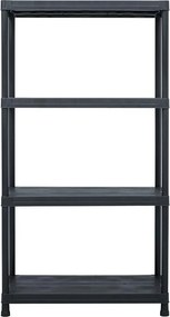 Skladové regály 5 ks černé 60 x 30 x 138 cm plastové 276252