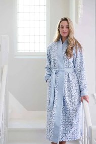 Pip Studio Tile de Pip bavlněný froté župan, modrý (Dámský župan z bavlněného froté středně dlouhý)