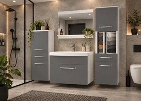 Koupelnový nábytek skříňky s umyvadlem a zrcadlem šedá antracit grafit  ROD PRIMO M 5/0/W/SR/0/ZINC