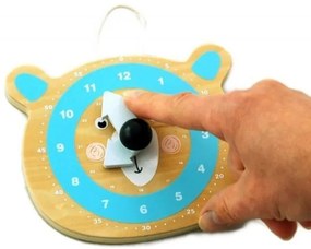 Adam Toys Naučné dřevěné hodiny - Medvídek