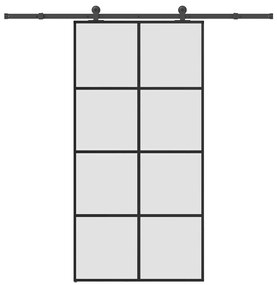 Posuvné dveře s kováním 102,5 x 205 cm ESG sklo a hliník