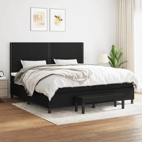 Box spring postel s matrací černá 200x200 cm textil 3136623