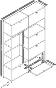 Tchibo - Kovová skříň CN3 - barva: černá