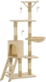 Škrabadlo pro kočky se sisalovými sloupky 138 cm béžové 170580