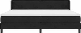 Postel s boxspringem s čelo Černý 200 x 200 cm samet 3341488