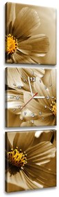 Gario Obraz s hodinami Květnatá krása - 3 dílný Rozměry: 90 x 30 cm