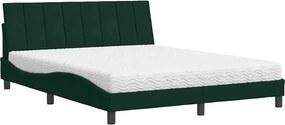 Postel s matrací Hanko tmavě zelená 160 x 200 cm samet 3208607