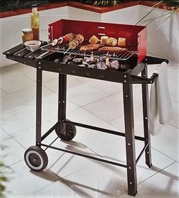 GardenMeister Zahradní pojízdný gril na dřevěné uhlí Basic Trolley BBQ WM044249-16