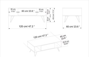 Designový konferenční stolek Baqia 120 cm ořech černý