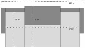 Rozkládací sedací souprava FABIO U tmavěšedá-světlešedá