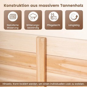 Costway 3-dílný plot pro soukromí z jedlového zahradního plotu pro klimatizaci