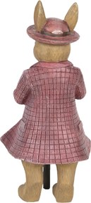 Dekorace králíka v kabátu s hůlkou - 8*8*19 cm