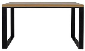 Drewmax Jídelní stůl ST373 S180, šířka desky: 2,5cm, masivní dub šedá lesklá   dub medový