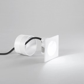 FAN INC-ONYX-Q1 BCO Zápustné venkovní svítidlo LED Onyx, bílé, hliník, 2 W, 420 lm, 4000 K, IP54, 8 x 8 x 4 cm - FANEUROPE