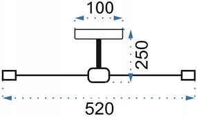 Toolight, stropní svítidlo 5xE27 APP1024-5CP, černá, OSW-06114