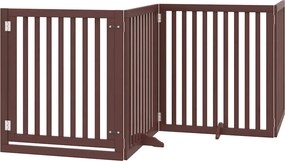 Zábrana pro psy s dvířky skládací 10 panelů hnědá 800 cm topol 3155695