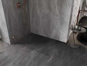 Mexen Lunar L sprchová stěna levá 110 x 200 cm, 8mm čiré sklo, měděná matná, 830L-110-000-65-00-L