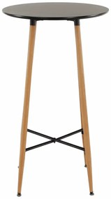 Kondela Barový stůl, černá/dub, průměr 60 cm, IMAM