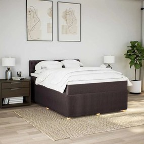 Box spring postel s matrací tmavě hnědá 140x190 cm textil 3287461
